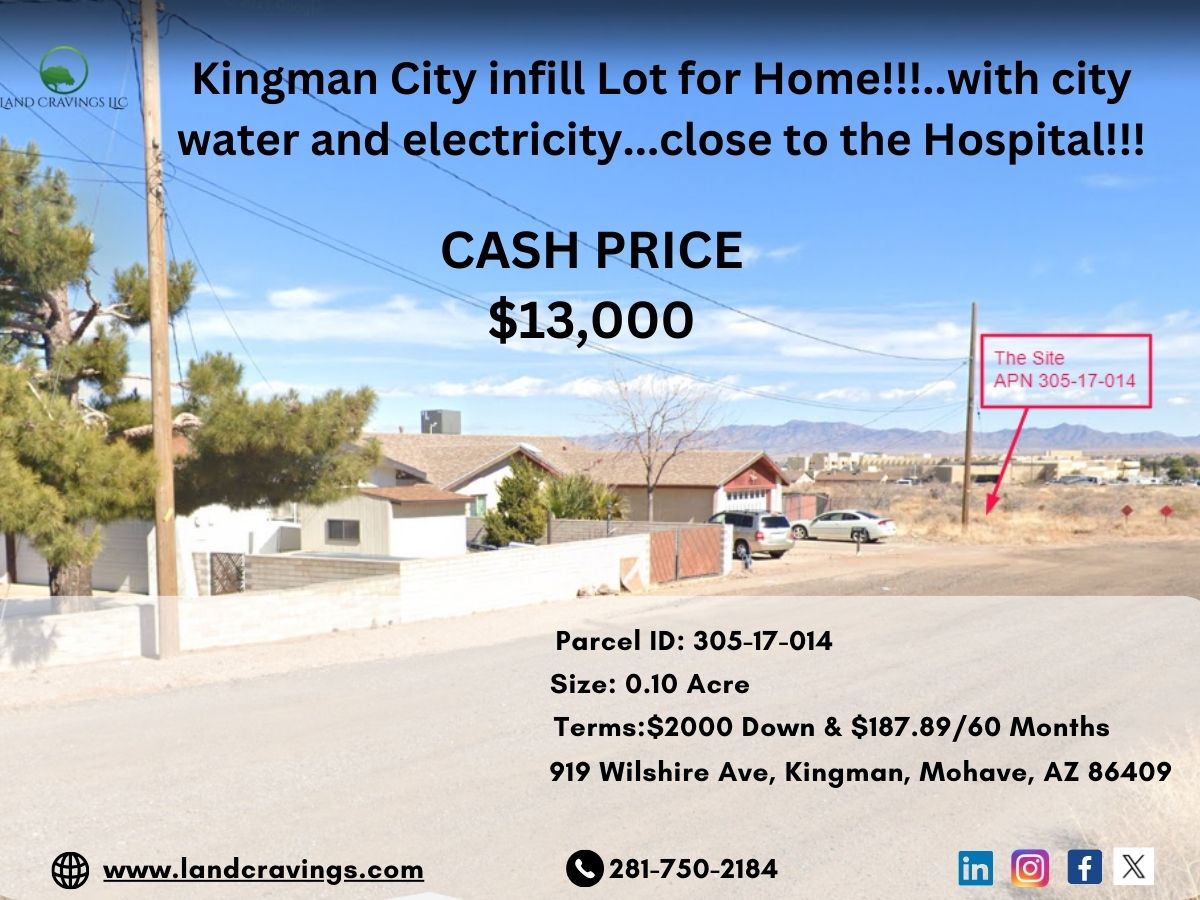 Kingman City infill Lot for Home!!!..with city water and electricity ...